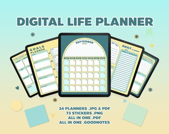 Digital Planner, Printable, Daily, Weekly, Monthly, Yearly, PNG, PDF ...