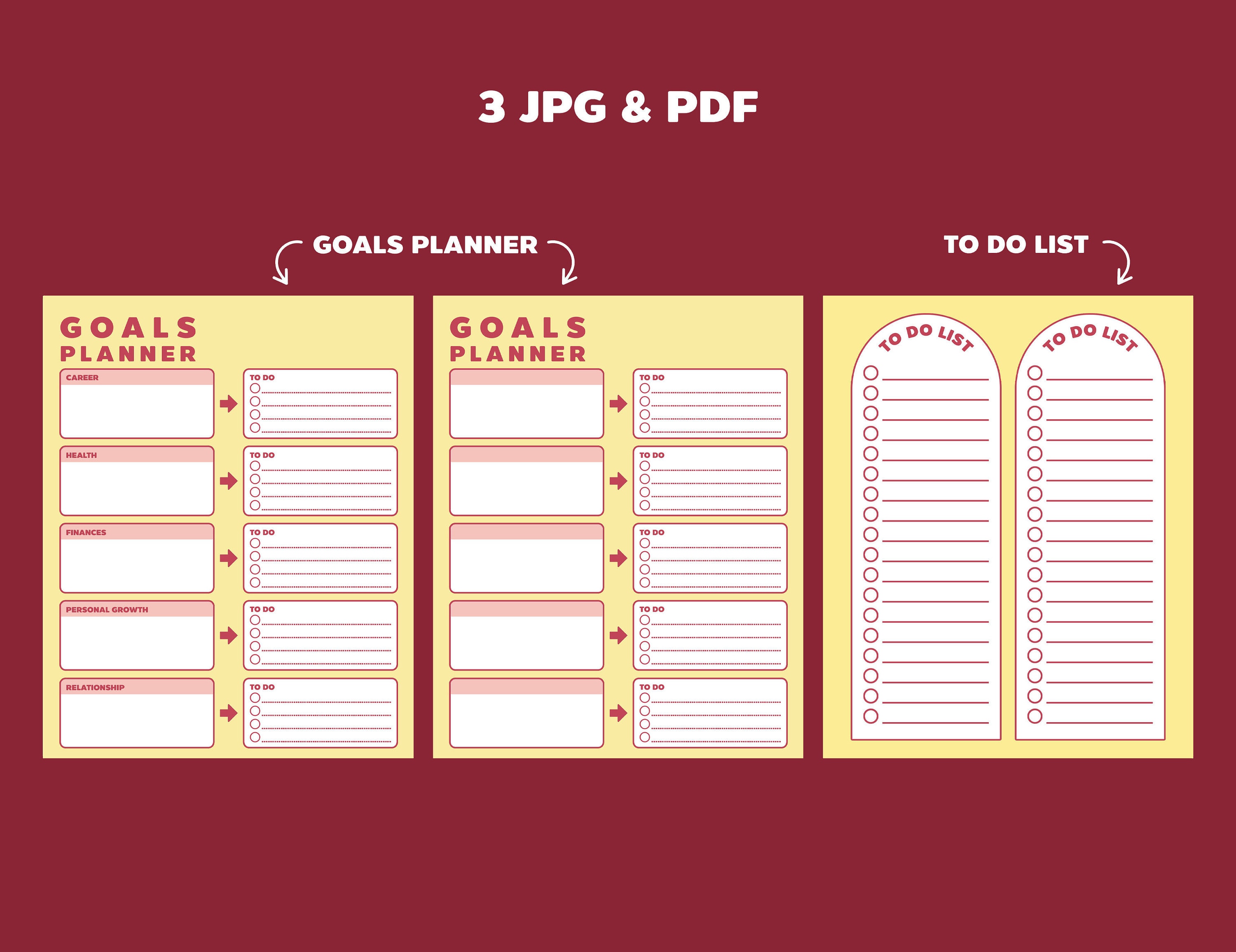 Digital Planner, Printable, Daily, Weekly, Monthly, Yearly, PNG, PDF ...