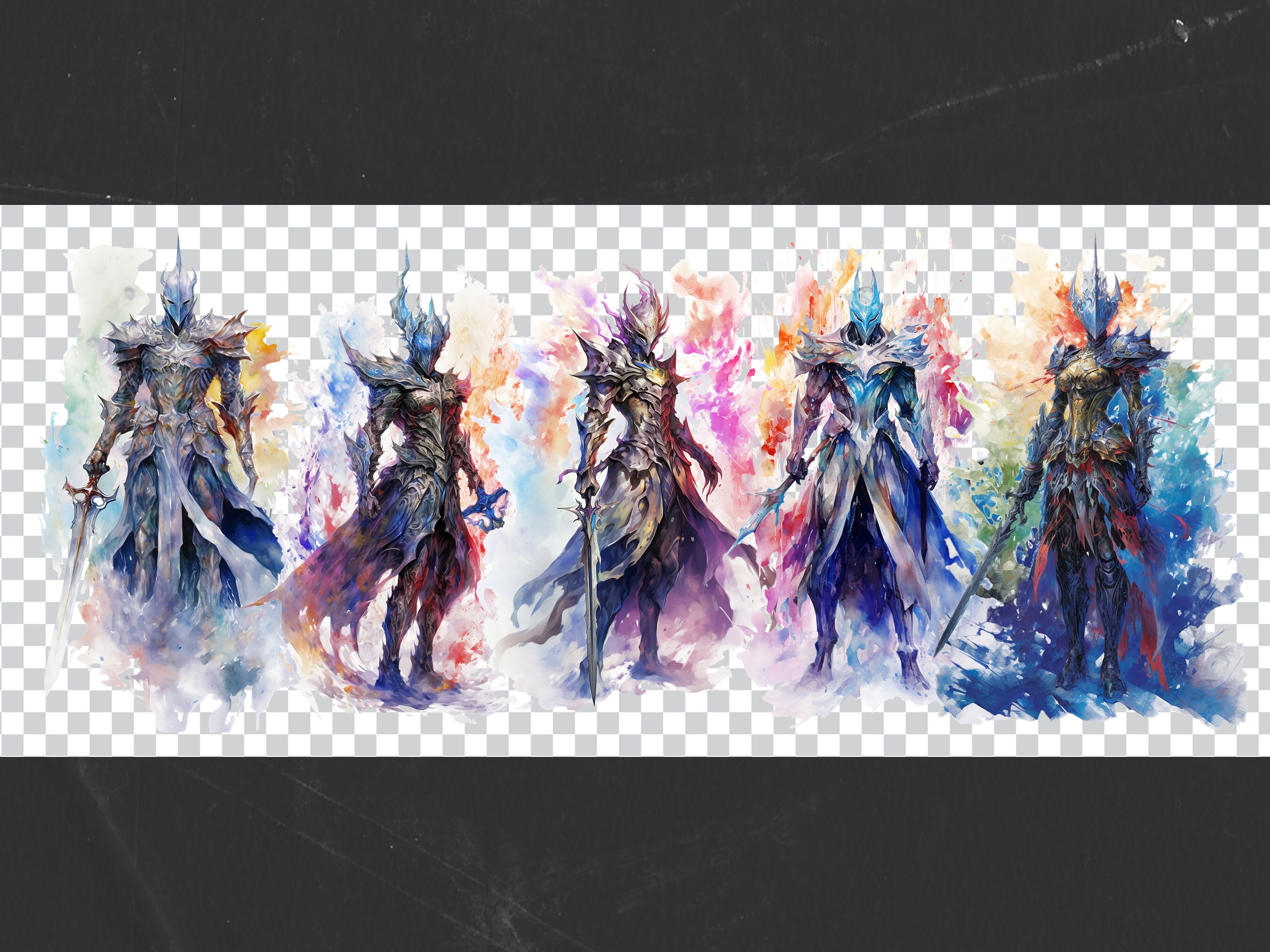 Watercolor Knights Clipart Water Color Armoured Knights PNG - Etsy