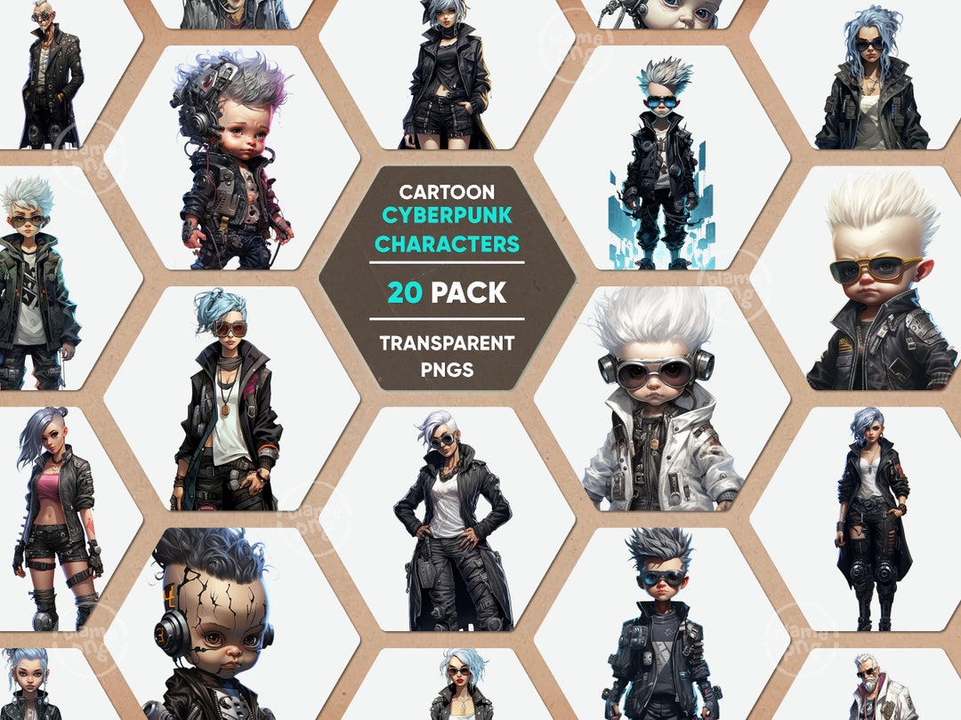 Cartoon Cyberpunk Clipart, Cyberpunk Character PNG, Cyber Punk ...