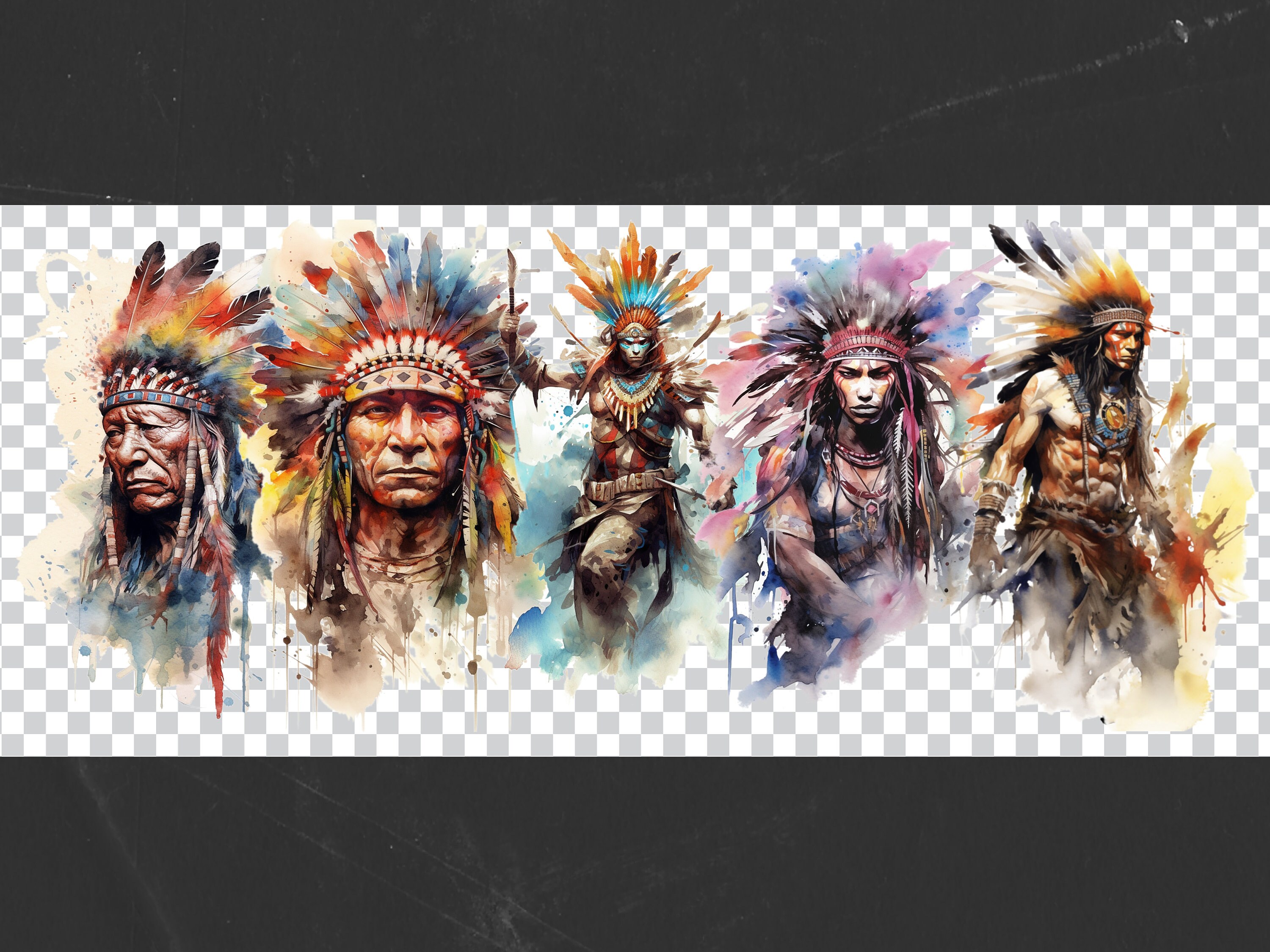 Watercolor Native American Clipart, Indian American PNG, Water Colour ...