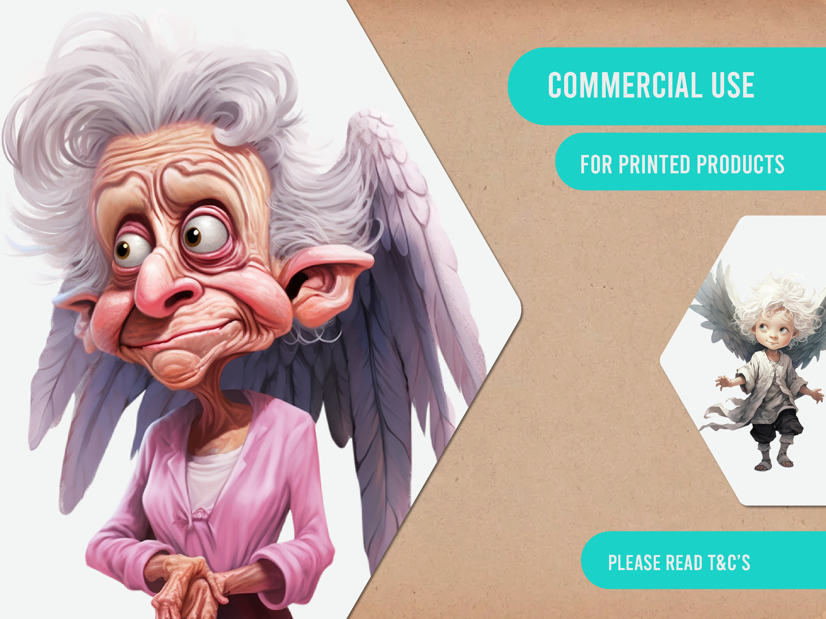 Funny Cartoon Angels Clipart Caricature Angel PNG Strange - Etsy