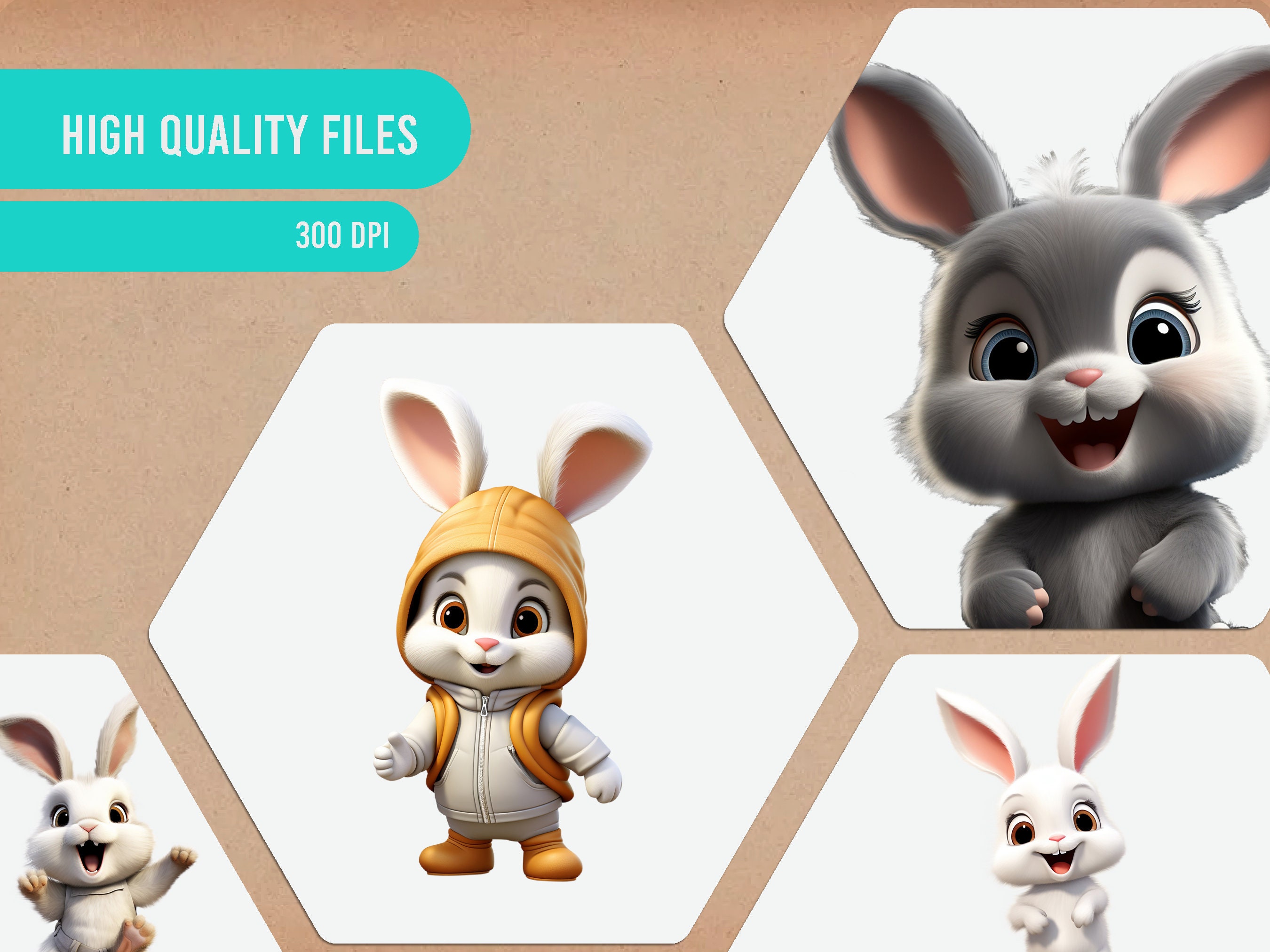 Cartoon Rabbit Clipart, Cute Baby Rabbit PNG, Rabit Clip Art Pack ...