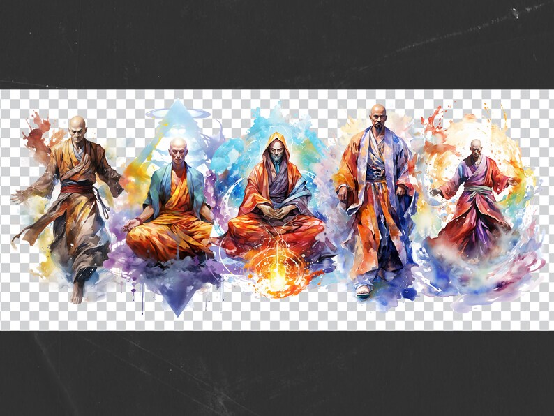 Watercolor Monk Clipart, Buddhist Monk PNG, Transparent Background ...