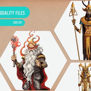 Cartoon Gods Clipart, Ancient Egyptian Gods PNG, Greek God Caricatures ...