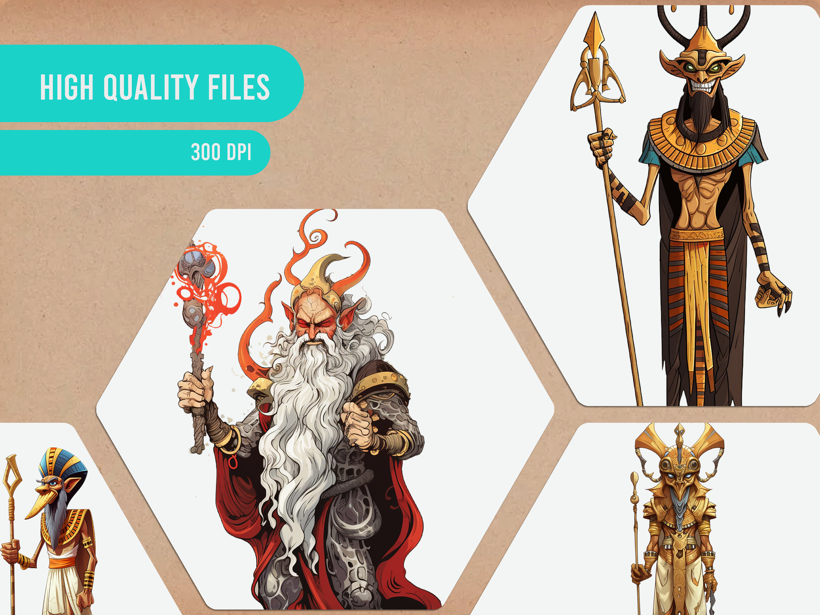 Cartoon Gods Clipart Ancient Egyptian Gods PNG Greek God - Etsy