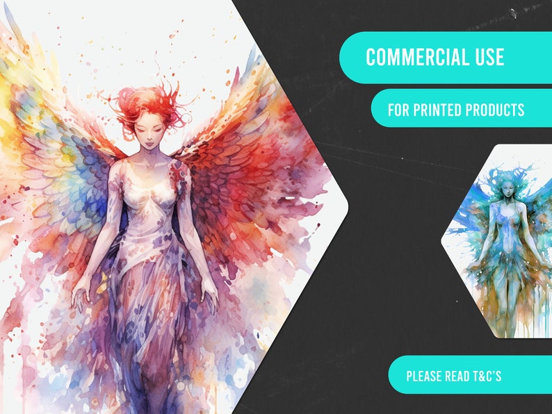 Watercolor Angel Clipart, Water Color PNG, Fantasy Clip Art Pack ...