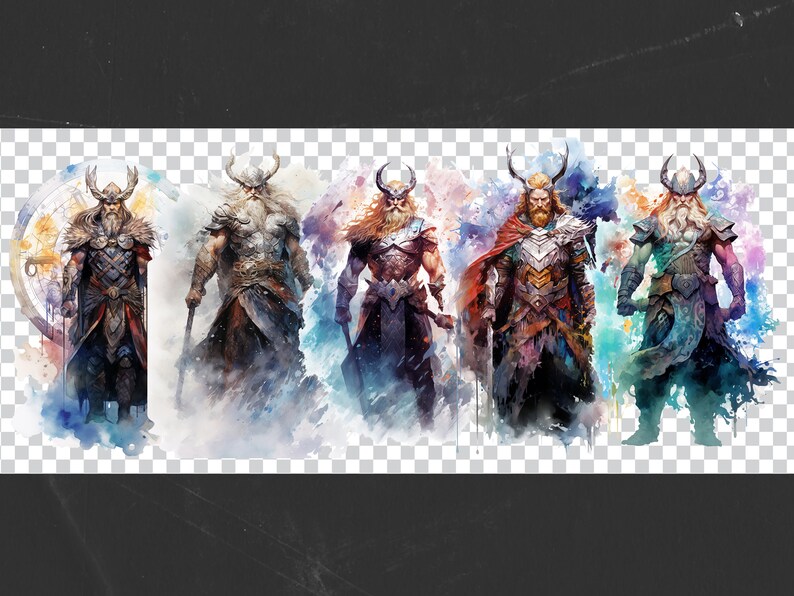 Watercolor Viking Clipart, Water Colour Viking PNG, Norsemen Clip Art ...