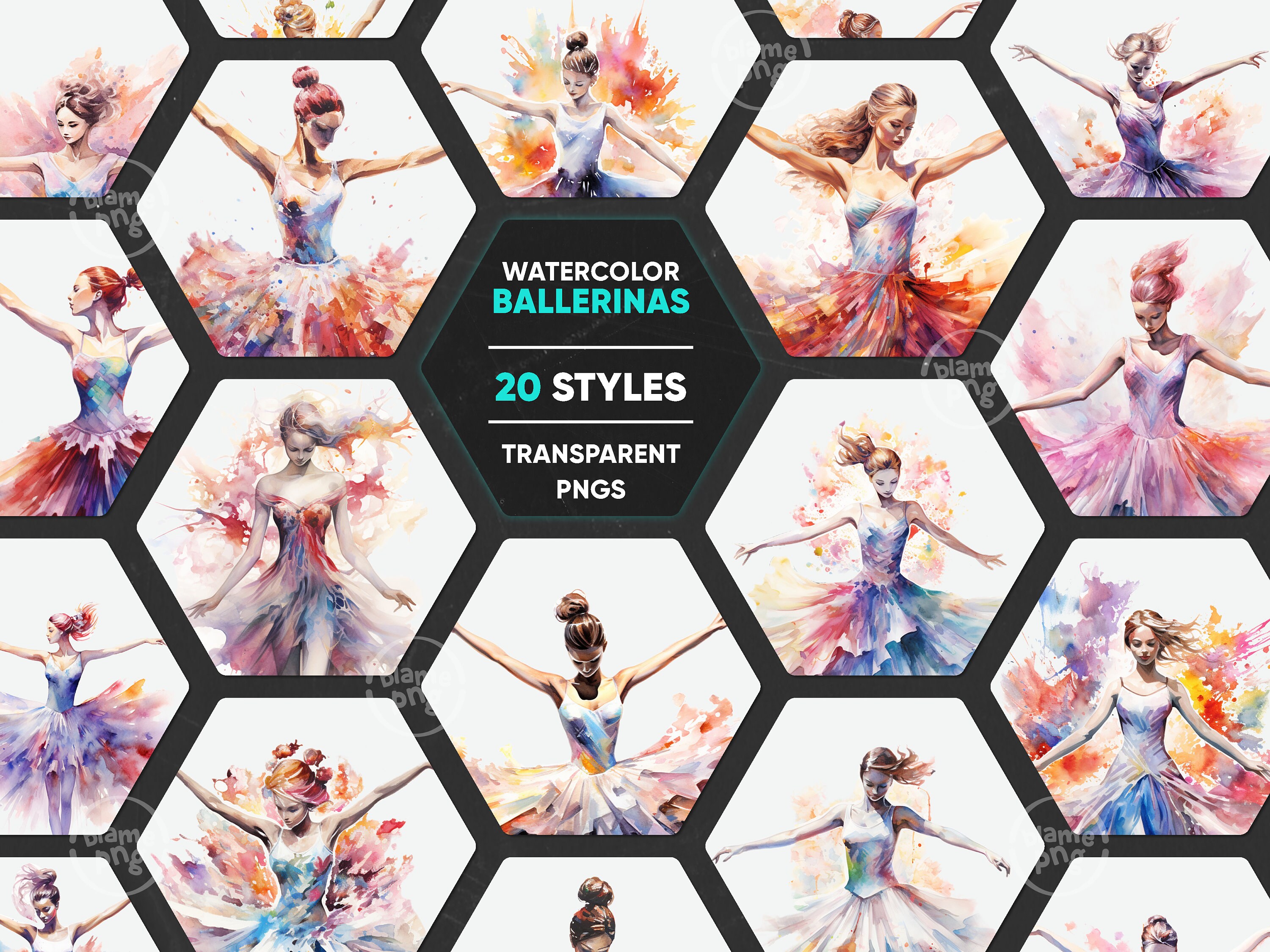 Watercolor Ballerina Clipart, Water Colour Ballet PNG, Transparent ...