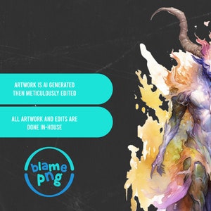 Watercolor Devil Clipart, Water Color Demon PNG, Horror Clip Art Pack ...