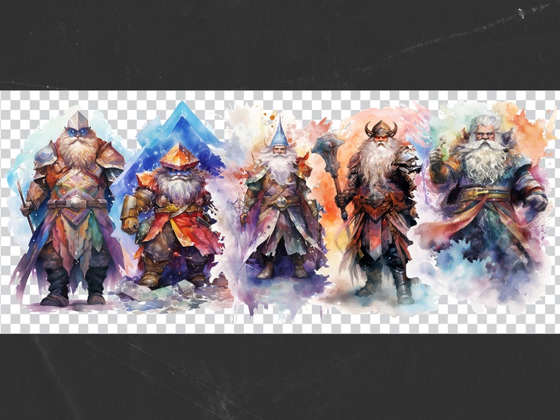 Watercolor Dwarf Clipart Fantasy Dwarves PNG Dwarven Warrior - Etsy