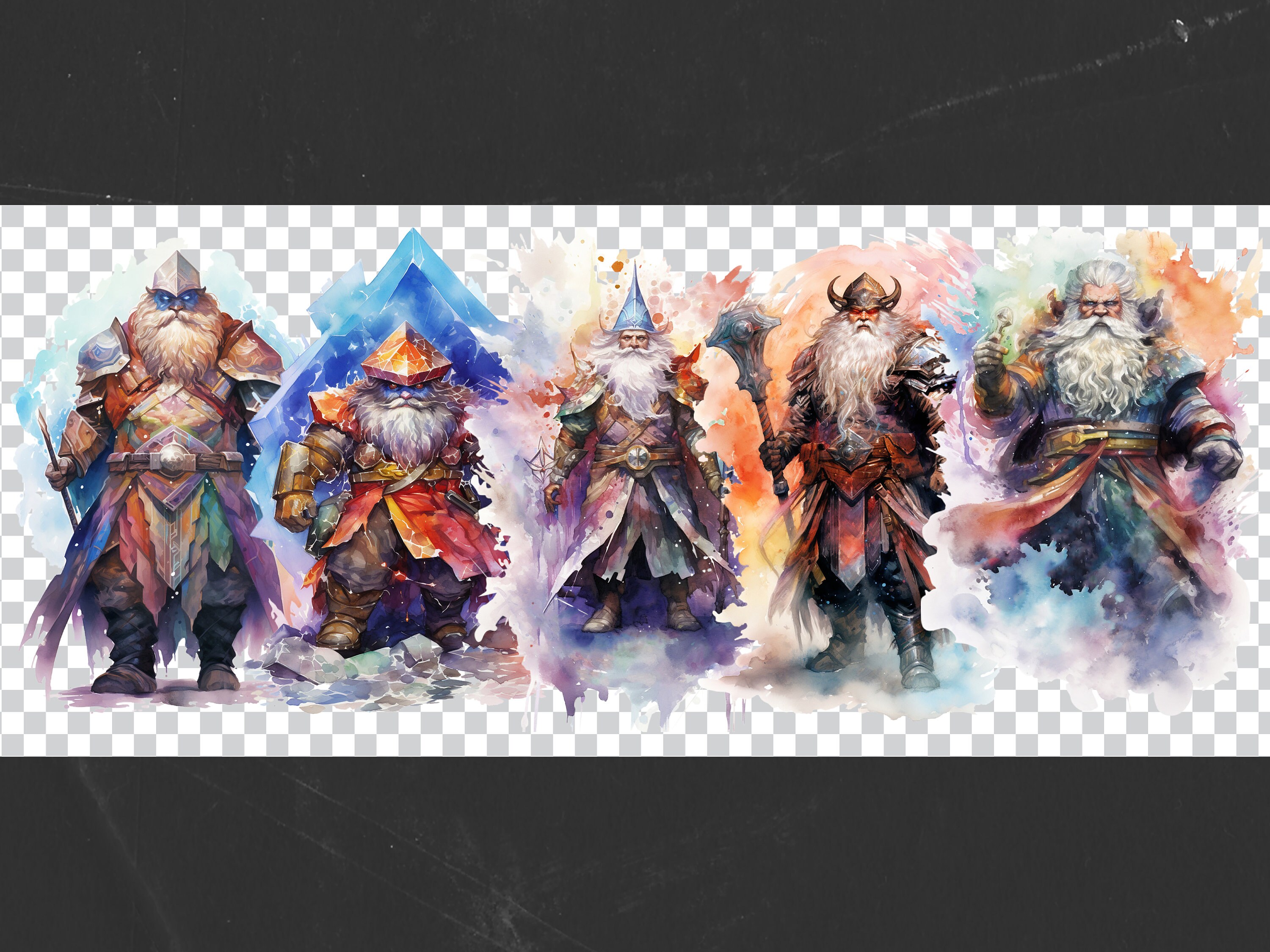 Watercolor Dwarf Clipart Fantasy Dwarves PNG Dwarven Warrior - Etsy