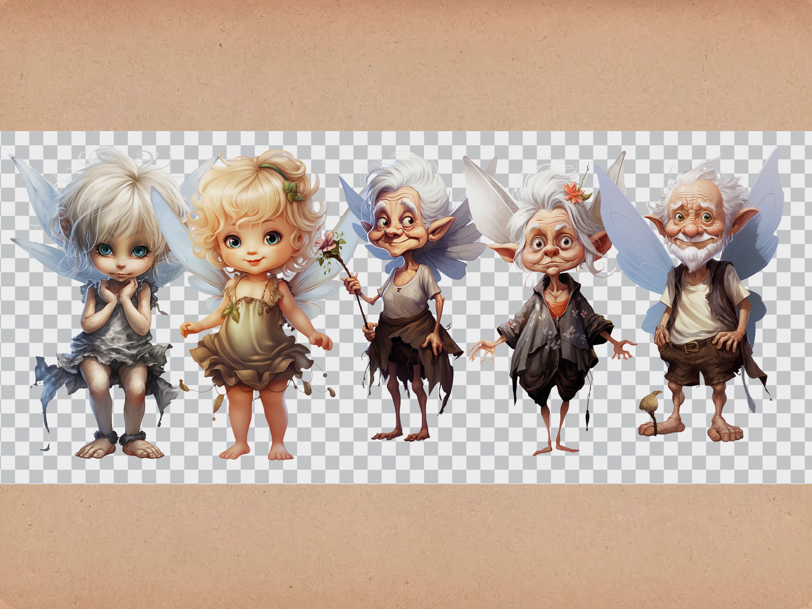 Funny Cartoon Fairy Clipart, Cute Fairies PNG Pack, Baby Fairy ...