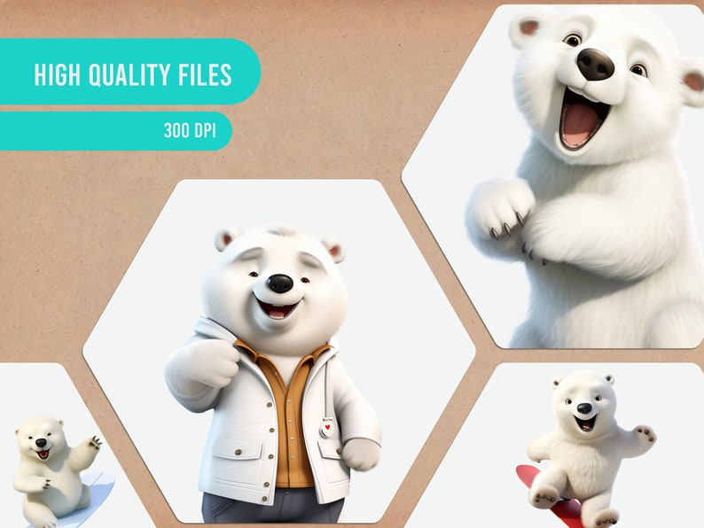 Cartoon Polarbear Clipart, Polar Bear PNG, Baby Polarbears Clip Art ...