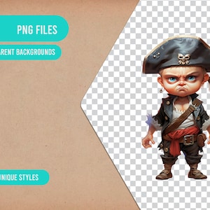 Cute Pirate Clipart, Cartoon Pirates PNG, Baby Pirate Clip Art, Funny ...