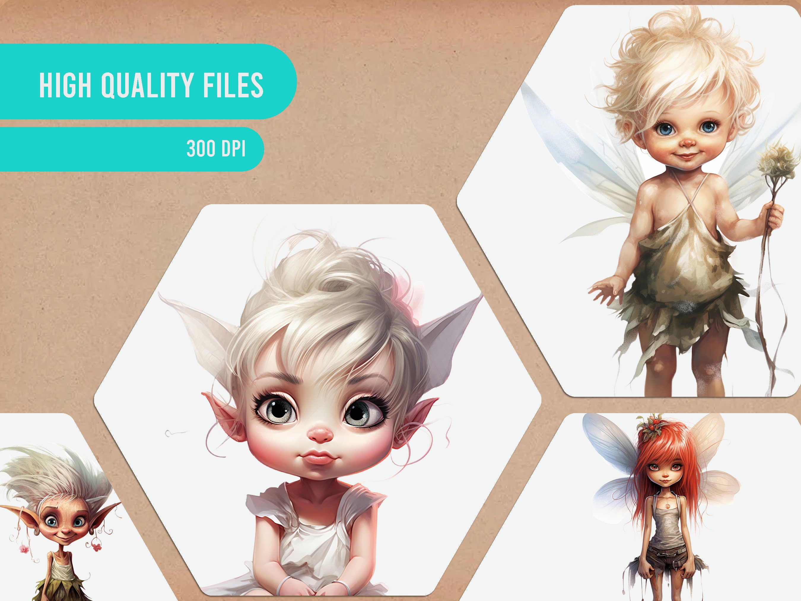 Funny Cartoon Fairy Clipart, Cute Fairies PNG Pack, Baby Fairy ...