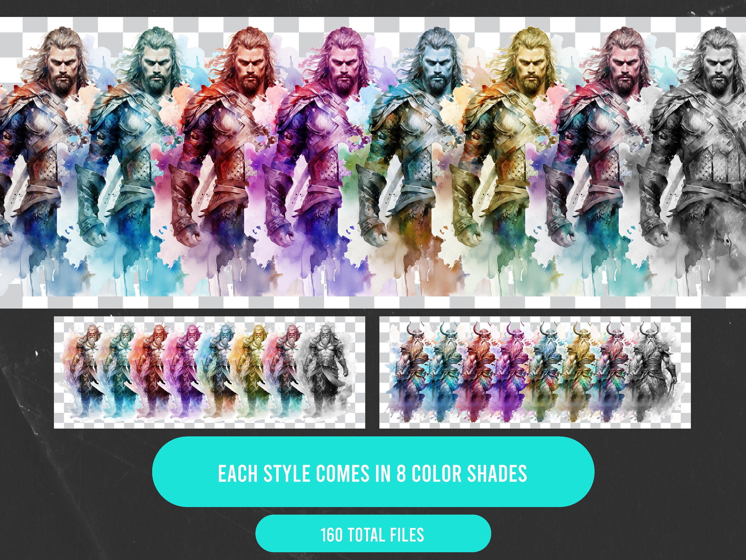 Watercolor Viking Clipart, Water Colour Viking PNG, Norsemen Clip Art ...