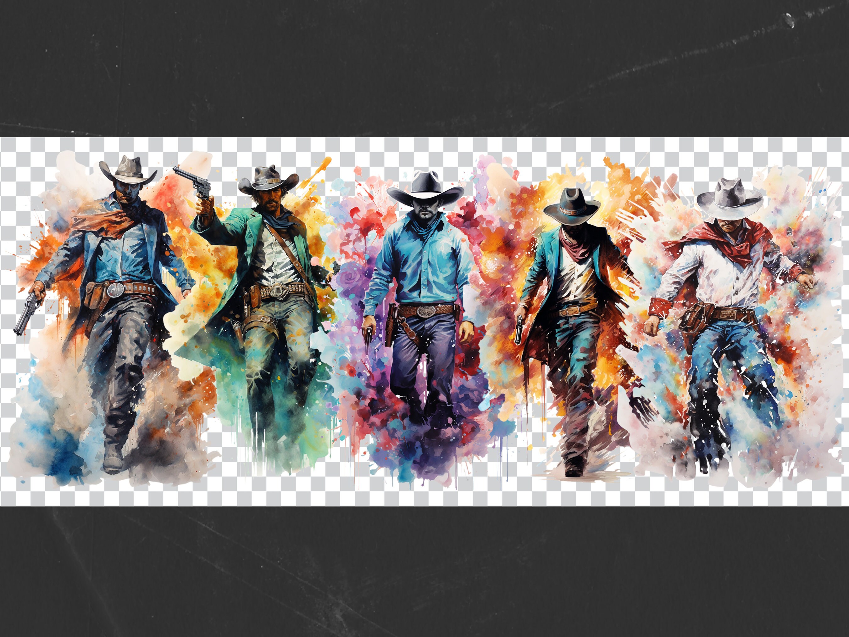 Watercolor Cowboy Clipart Water Colour Cowboy PNG - Etsy