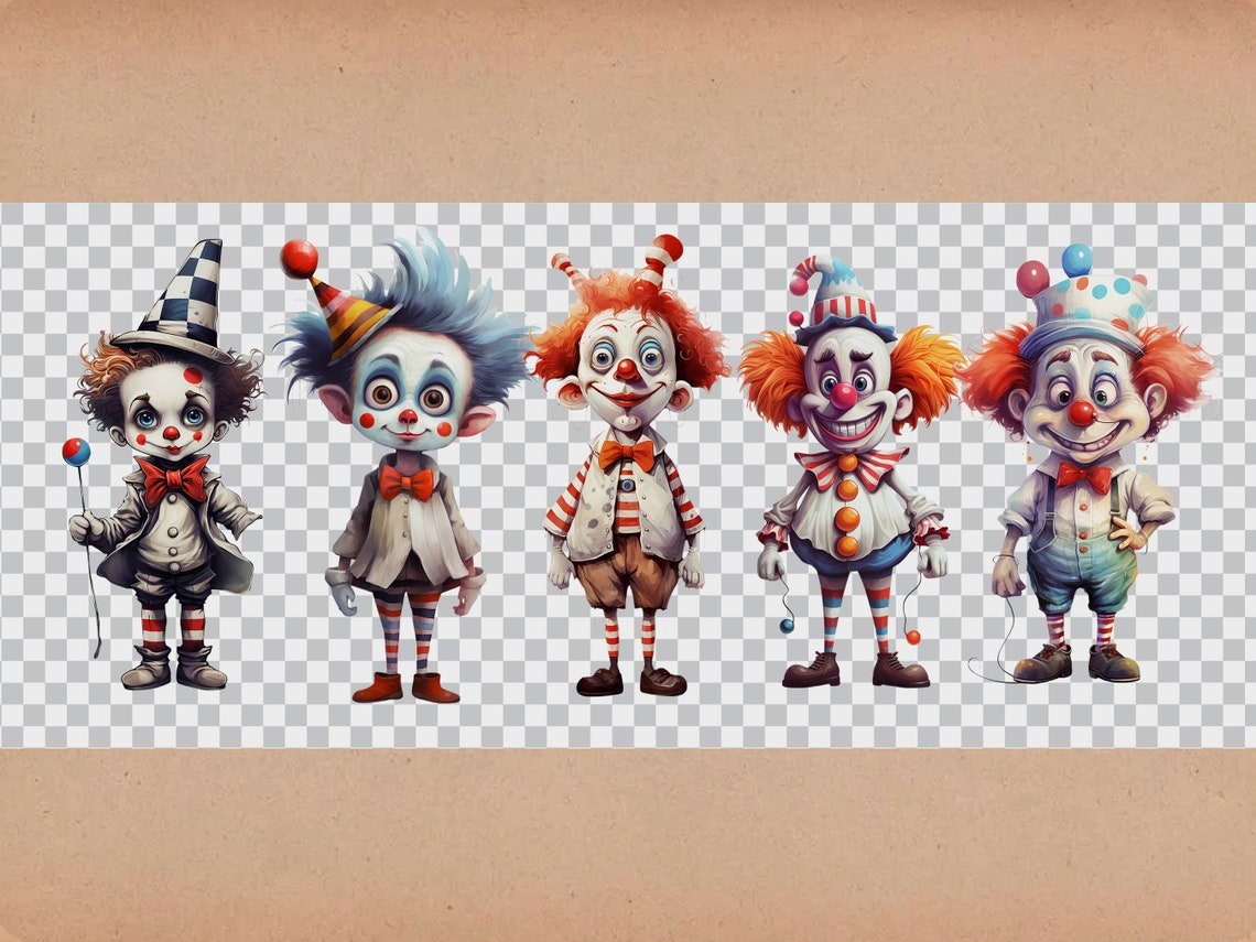 Cute Clown Clipart Cartoon Clown PNG Scary Clown Clip Art - Etsy