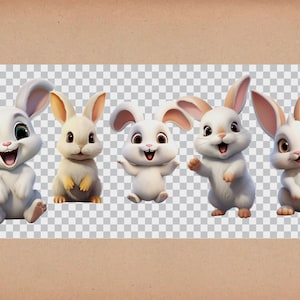 Cartoon Rabbit Clipart, Cute Baby Rabbit PNG, Rabit Clip Art Pack ...
