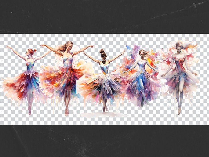 Watercolor Ballerina Clipart, Water Colour Ballet PNG, Transparent ...