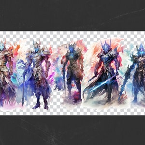 Watercolor Knights Clipart, Water Color Armoured Knights PNG, Chevalier ...