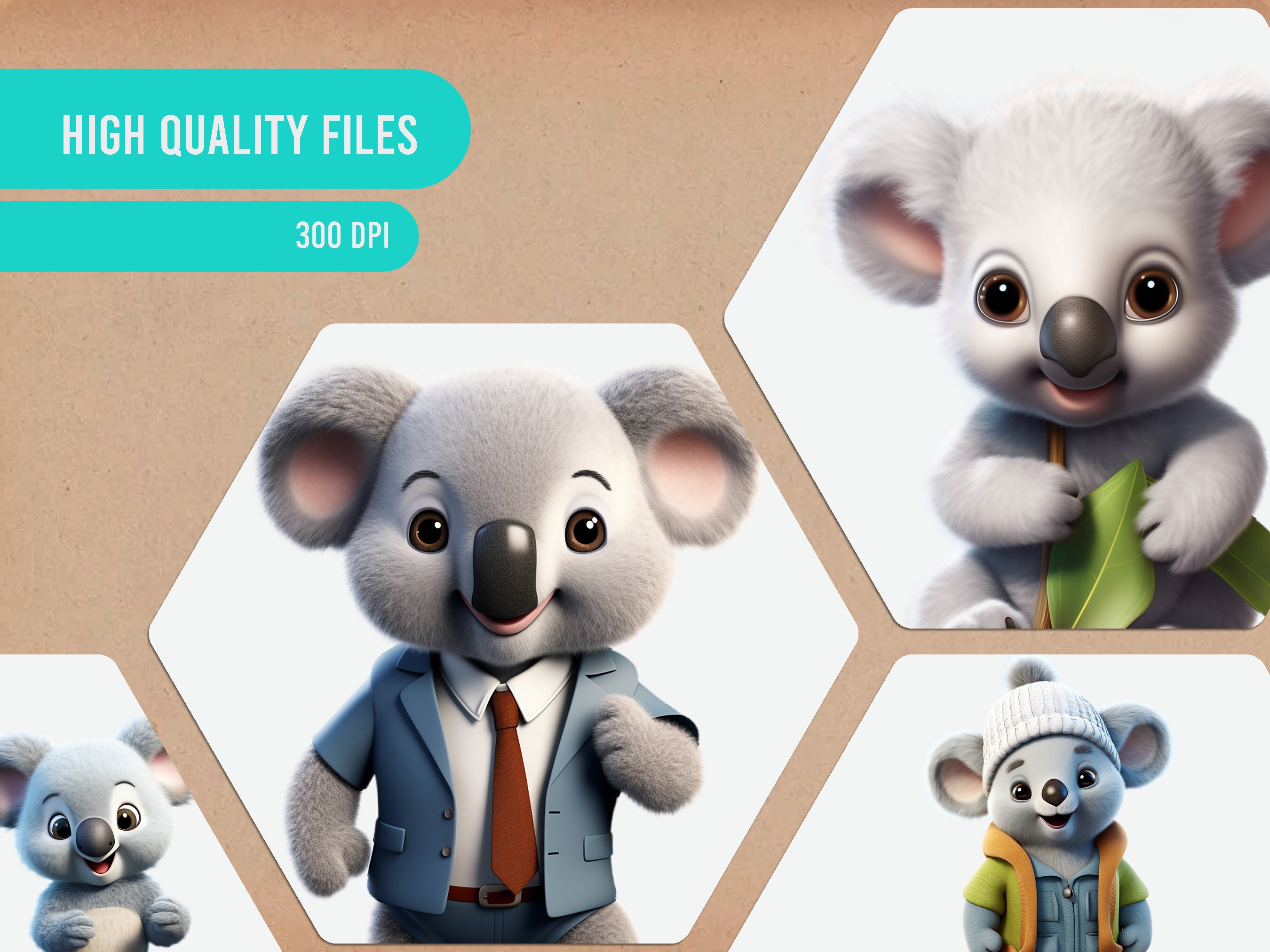 Cartoon Koala Clipart, Cute Baby Koalas PNG, Australian Animal Clipart ...