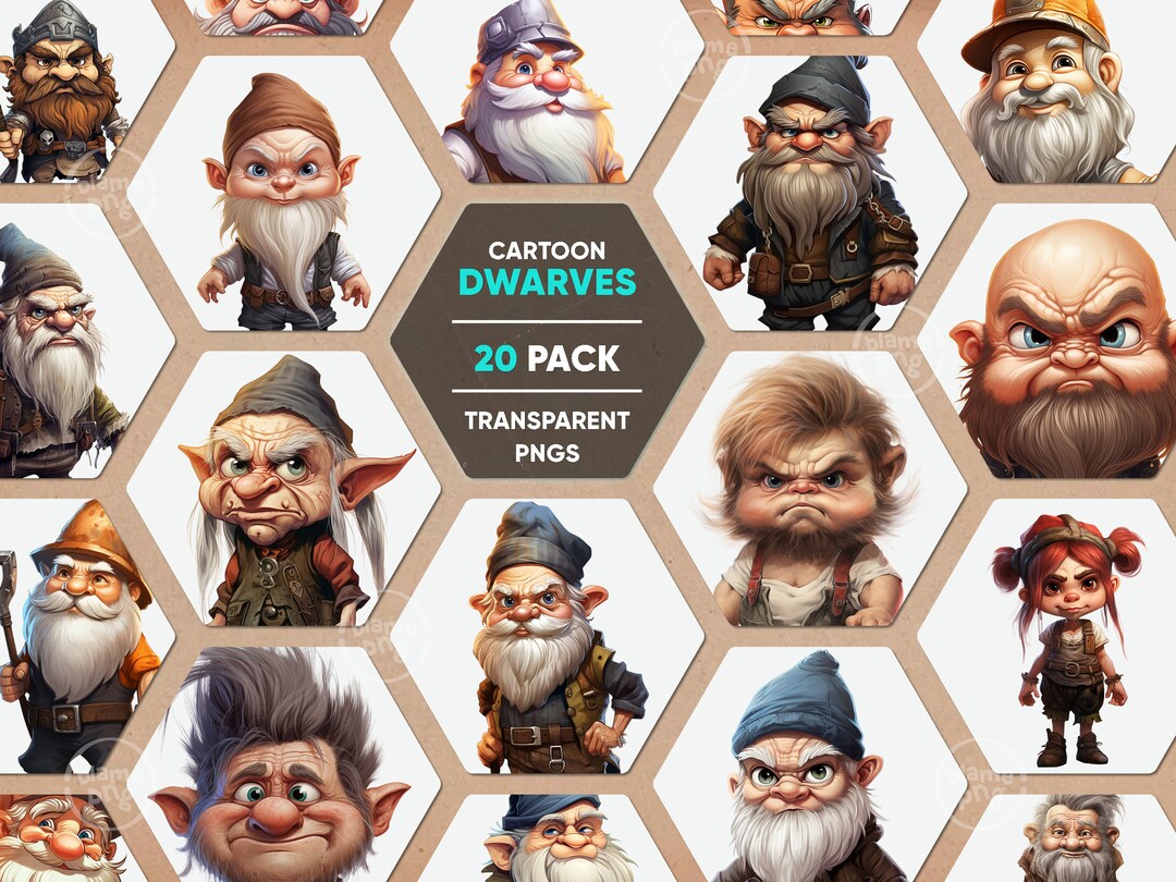 Cartoon Dwarf Clipart, Cute Dwarves PNG, Mining Dwarf Caricature ...
