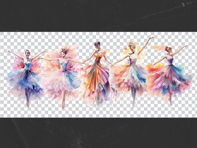 Watercolor Ballerina Clipart Water Colour Ballet PNG - Etsy