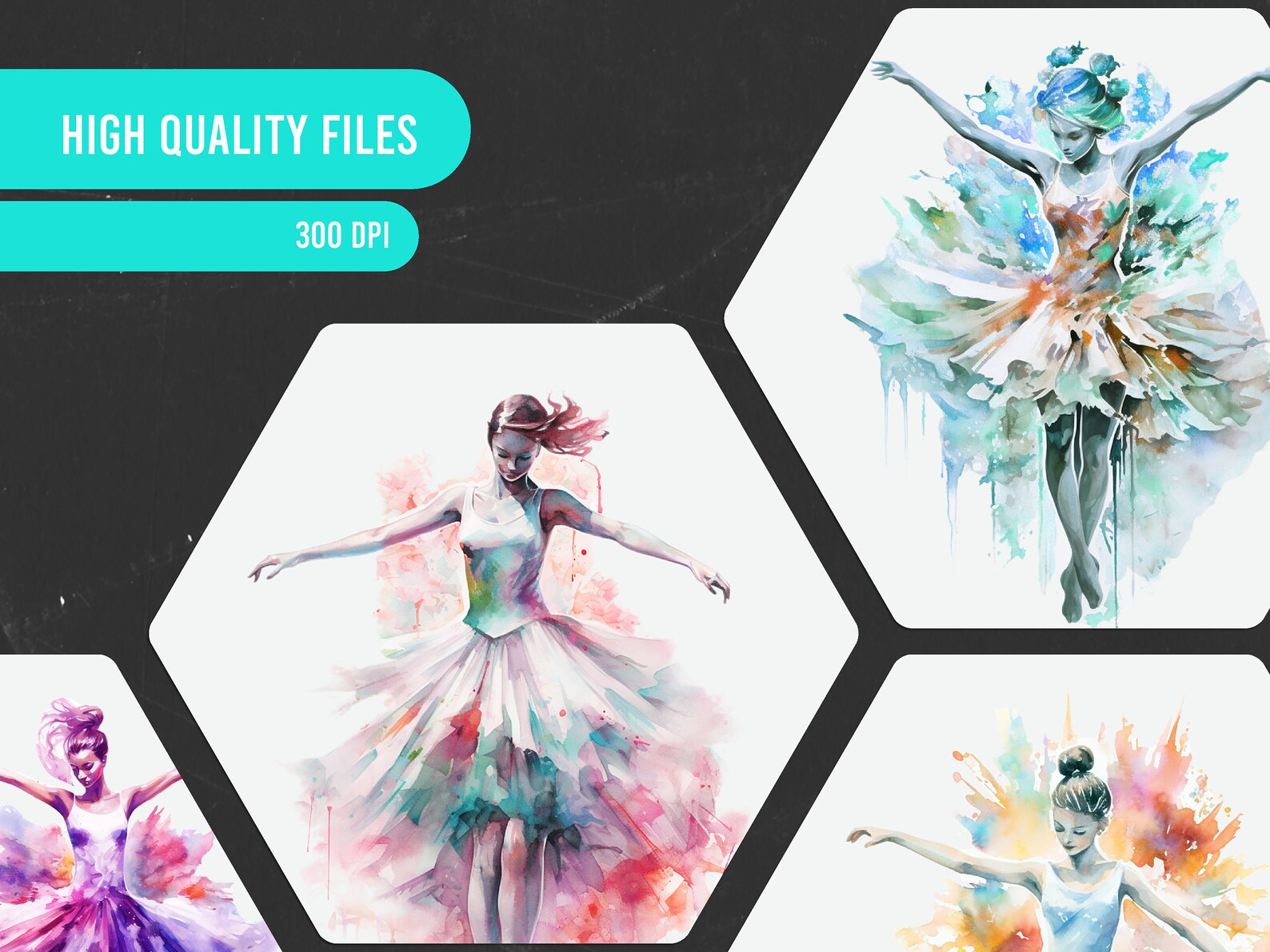 Watercolor Ballerina Clipart, Water Colour Ballet PNG, Transparent ...