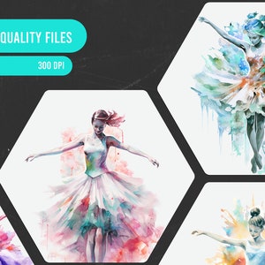 Watercolor Ballerina Clipart, Water Colour Ballet PNG, Transparent ...