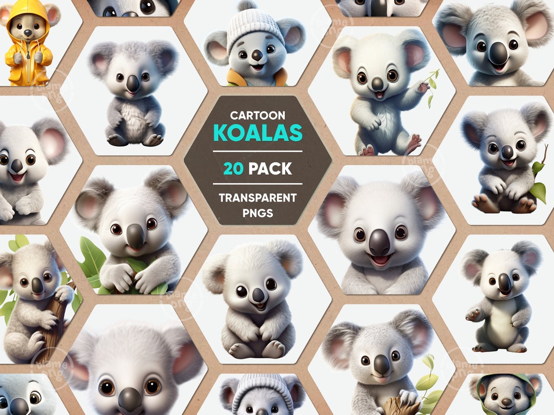 Cartoon Koala Clipart, Cute Baby Koalas PNG, Australian Animal Clipart ...