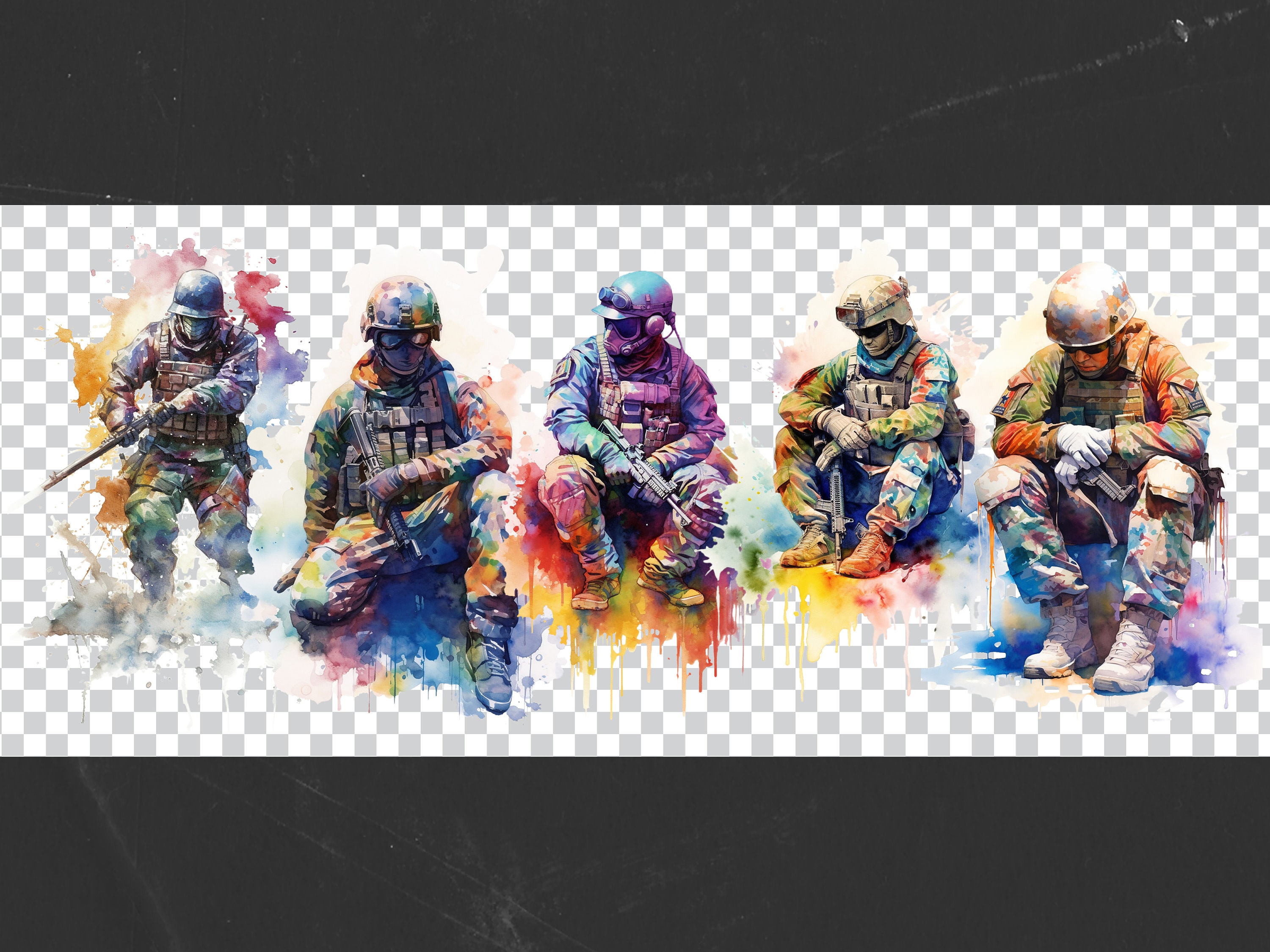 Watercolor Soldier Clipart, Transparent Infantry PNG, Water Color Army ...