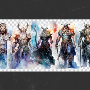 Watercolor Viking Clipart, Water Colour Viking PNG, Norsemen Clip Art ...