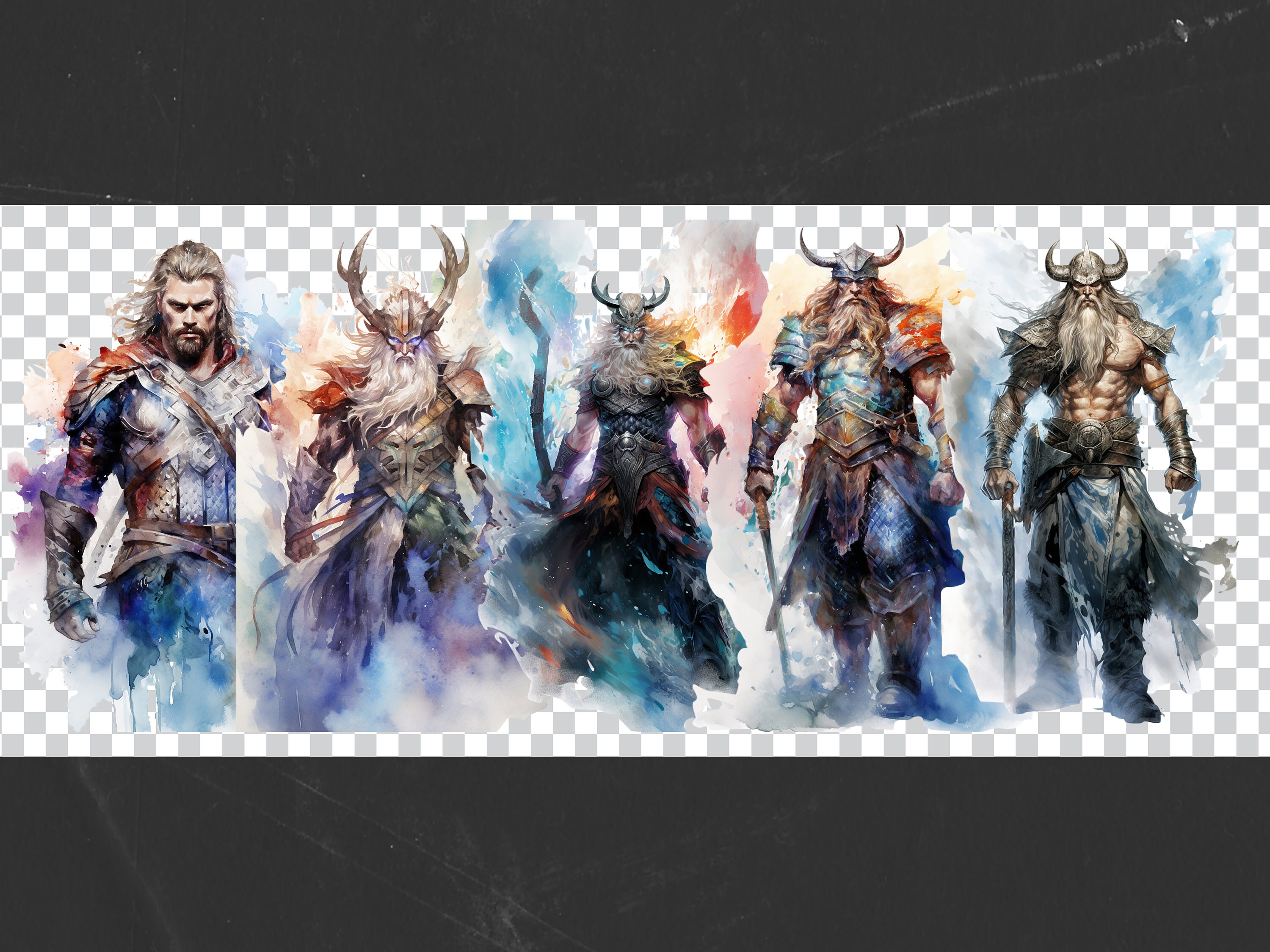 Watercolor Viking Clipart, Water Colour Viking PNG, Norsemen Clip Art ...