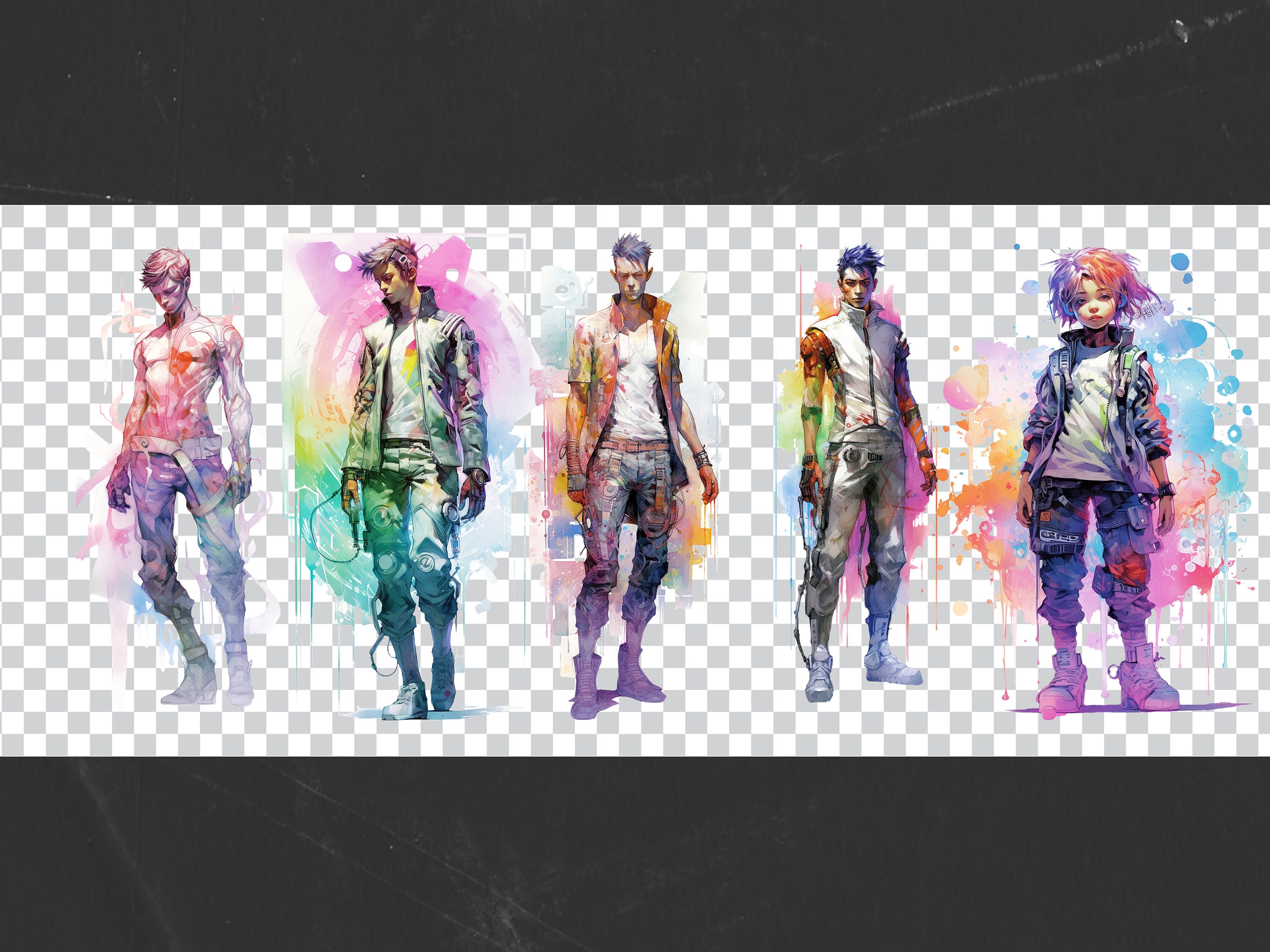 Watercolor Cyberpunk Clipart, Water Color Steampunk PNG, Sci-fi ...