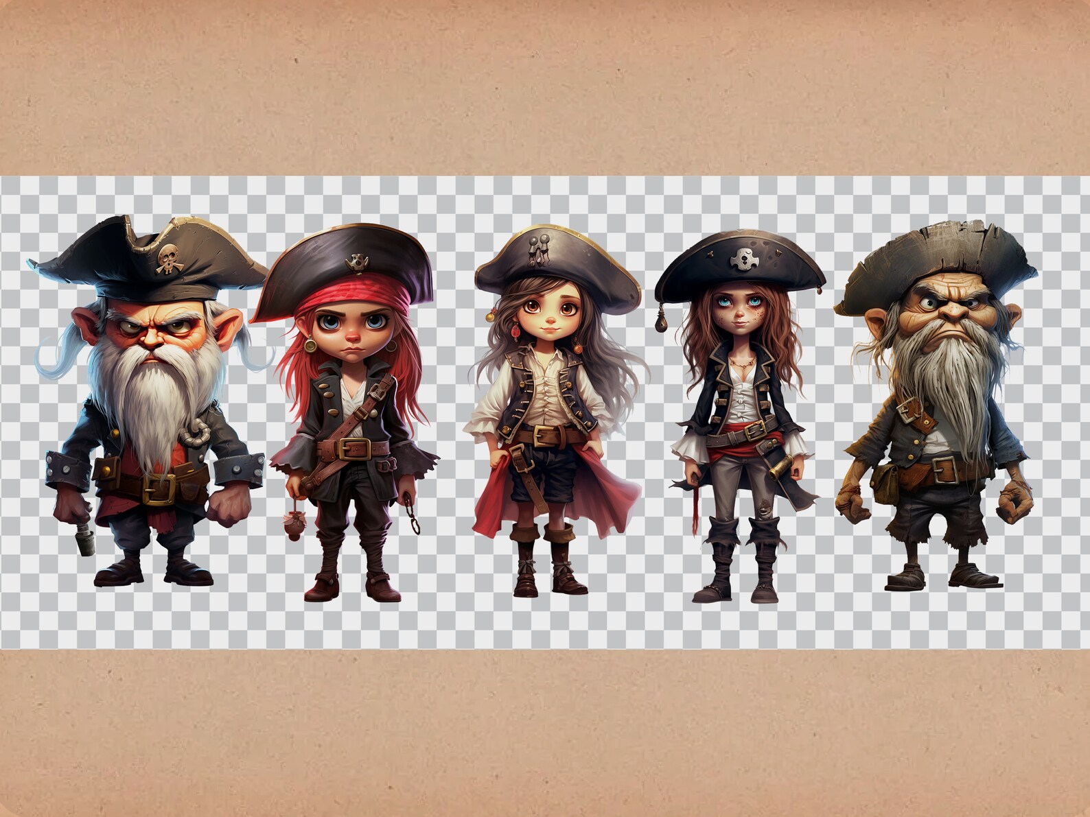 Cute Pirate Clipart, Cartoon Pirates PNG, Baby Pirate Clip Art, Funny ...