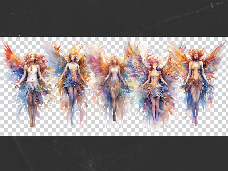 Watercolor Angel Clipart, Water Color PNG, Fantasy Clip Art Pack ...