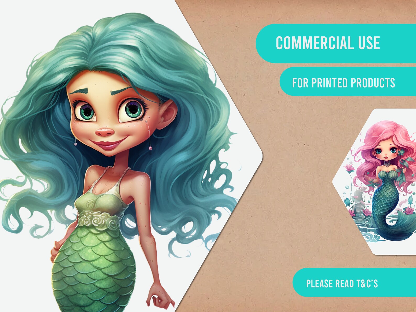 Cute Mermaid Clipart, Cartoon Mermaid PNG, Transparent Background ...