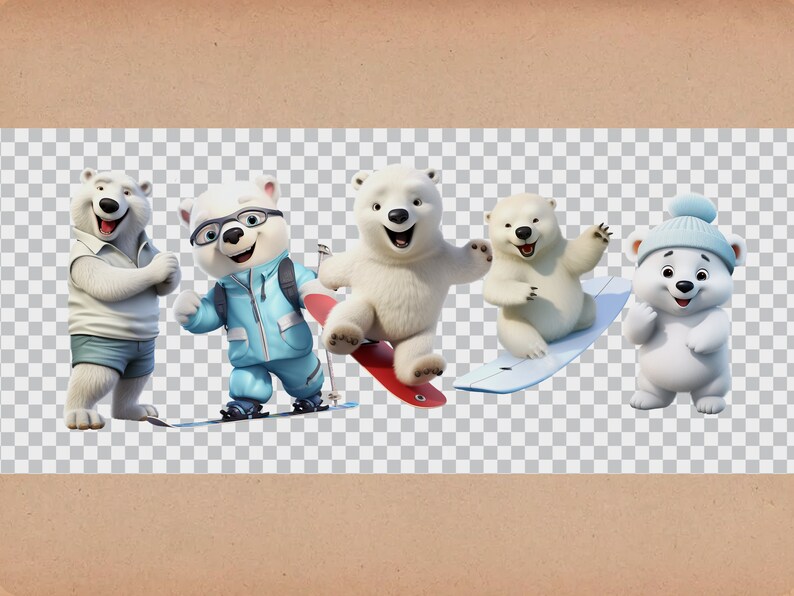 Cartoon Polarbear Clipart, Polar Bear PNG, Baby Polarbears Clip Art ...