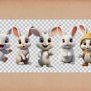 Cartoon Rabbit Clipart, Cute Baby Rabbit PNG, Rabit Clip Art Pack ...
