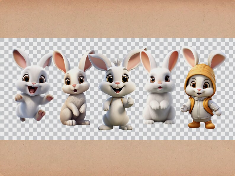 Cartoon Rabbit Clipart, Cute Baby Rabbit PNG, Rabit Clip Art Pack ...