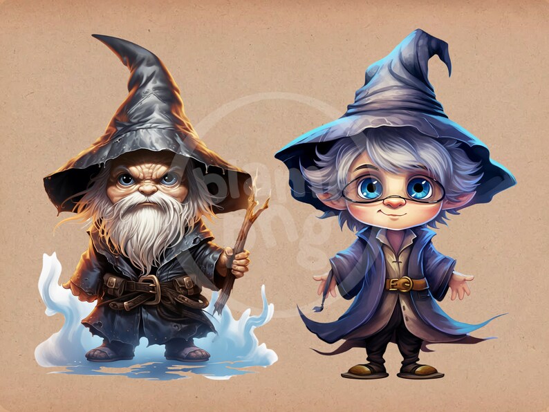 Funny Wizard Clipart, Cute Witch PNG, Transparent Background Magic Clip ...