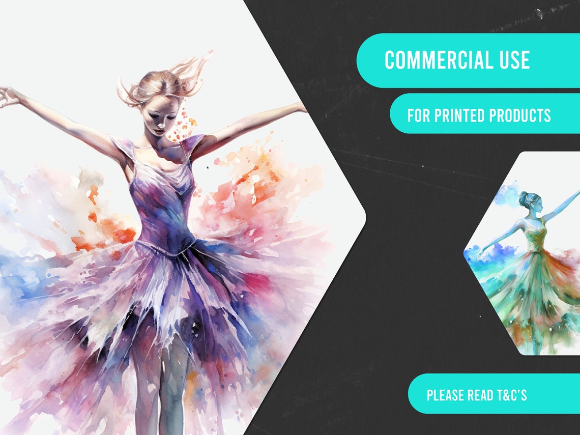 Watercolor Ballerina Clipart, Water Colour Ballet PNG, Transparent ...