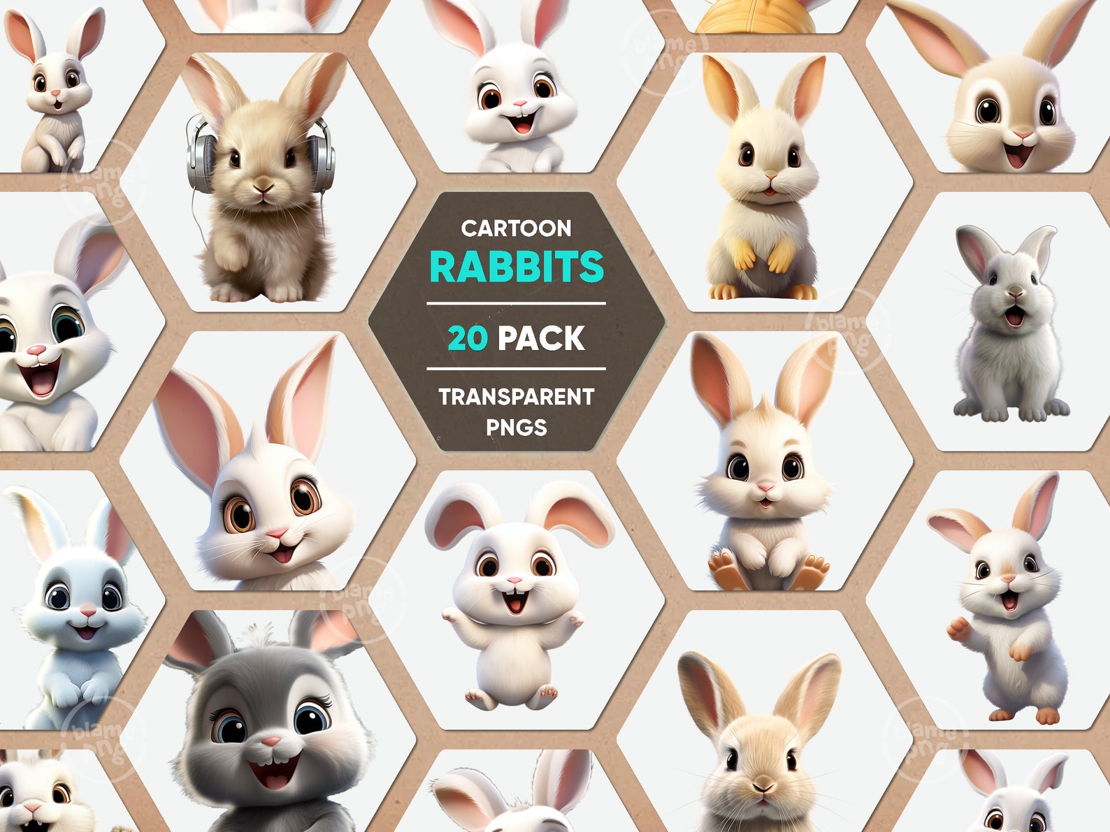 Cartoon Rabbit Clipart, Cute Baby Rabbit PNG, Rabit Clip Art Pack ...