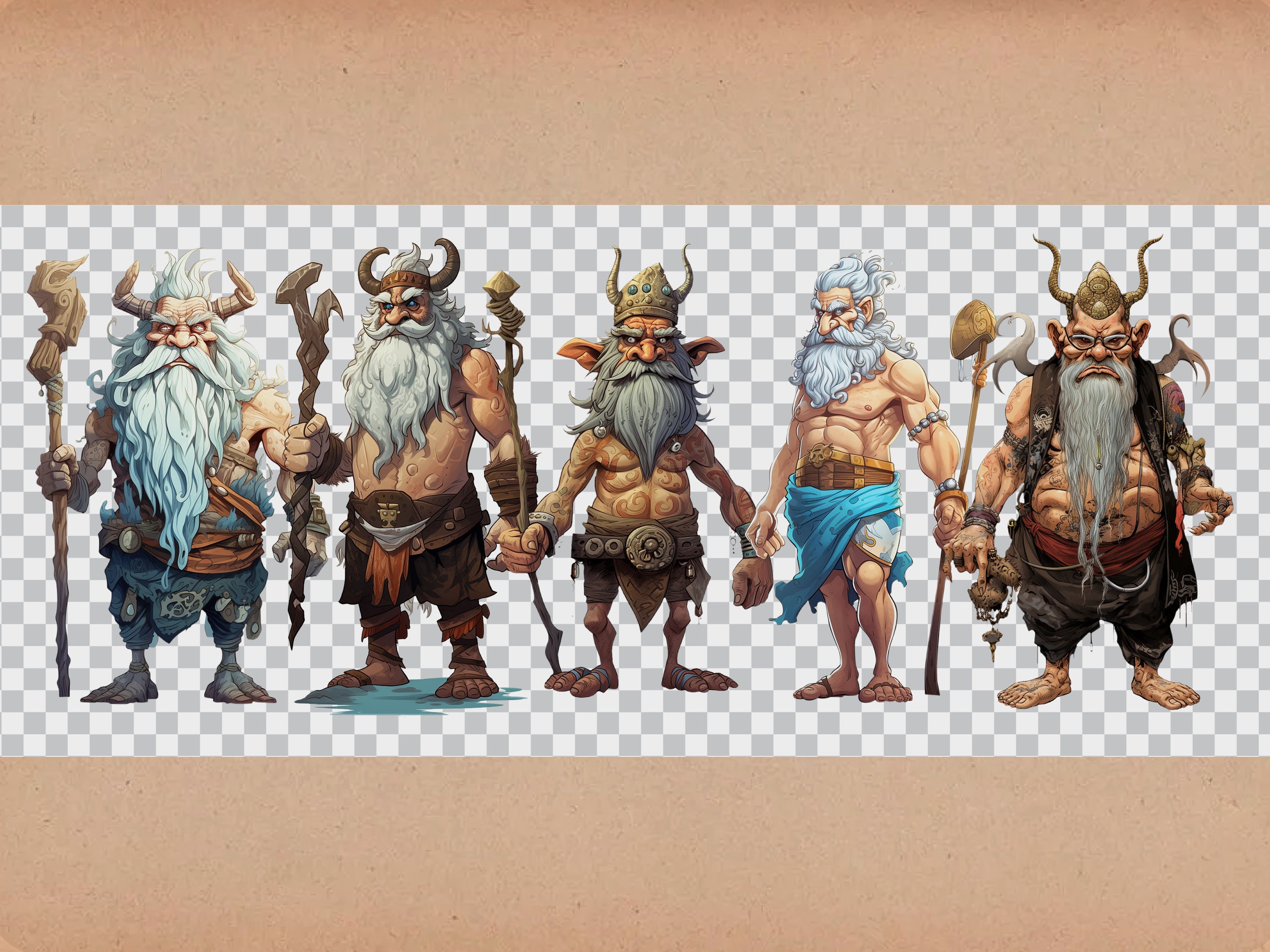 Cartoon Gods Clipart Ancient Egyptian Gods PNG Greek God - Etsy