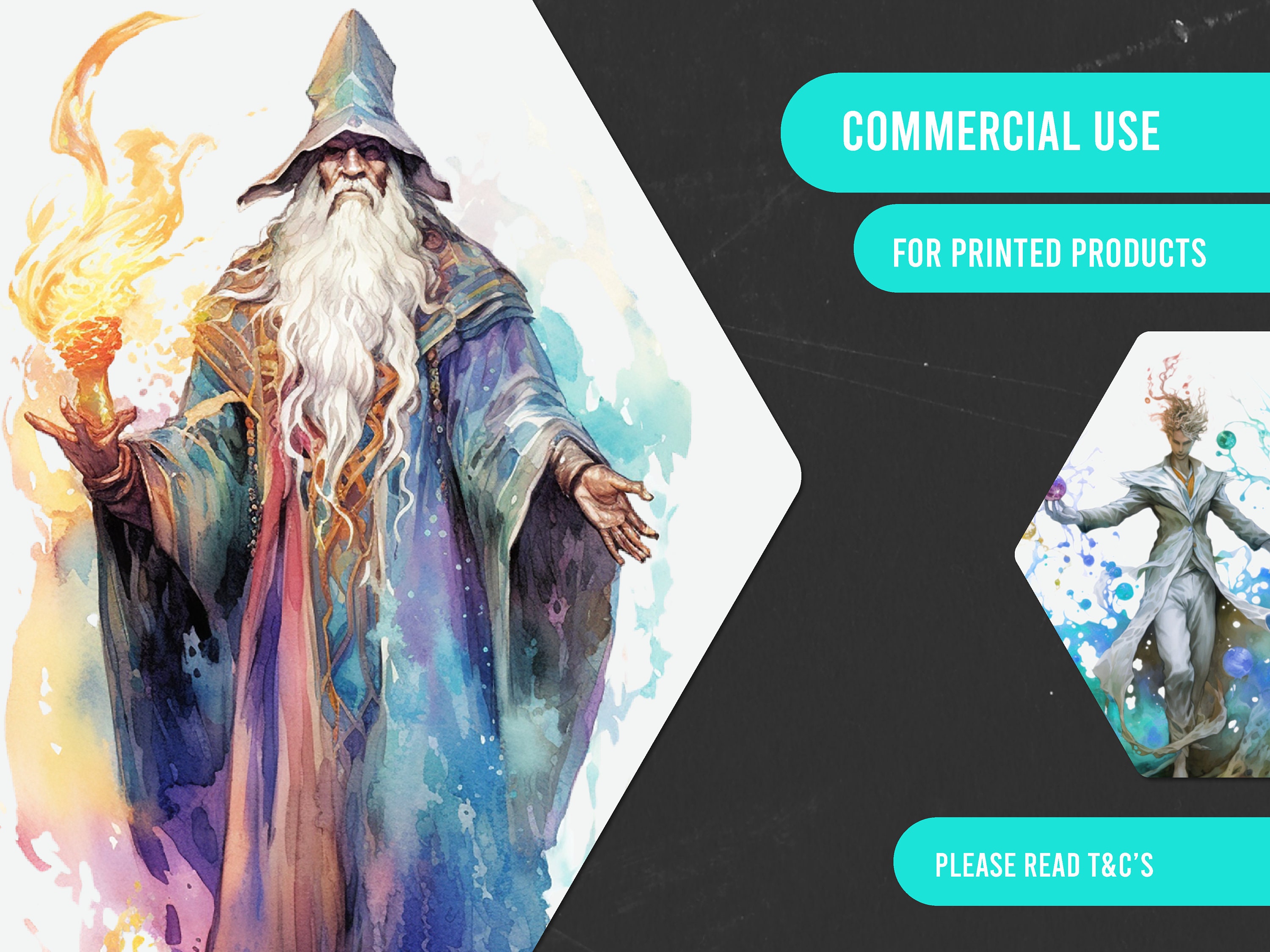 Watercolor Wizard Clipart, Wizard PNG, Fantasy Wizard Clip Art, Water ...