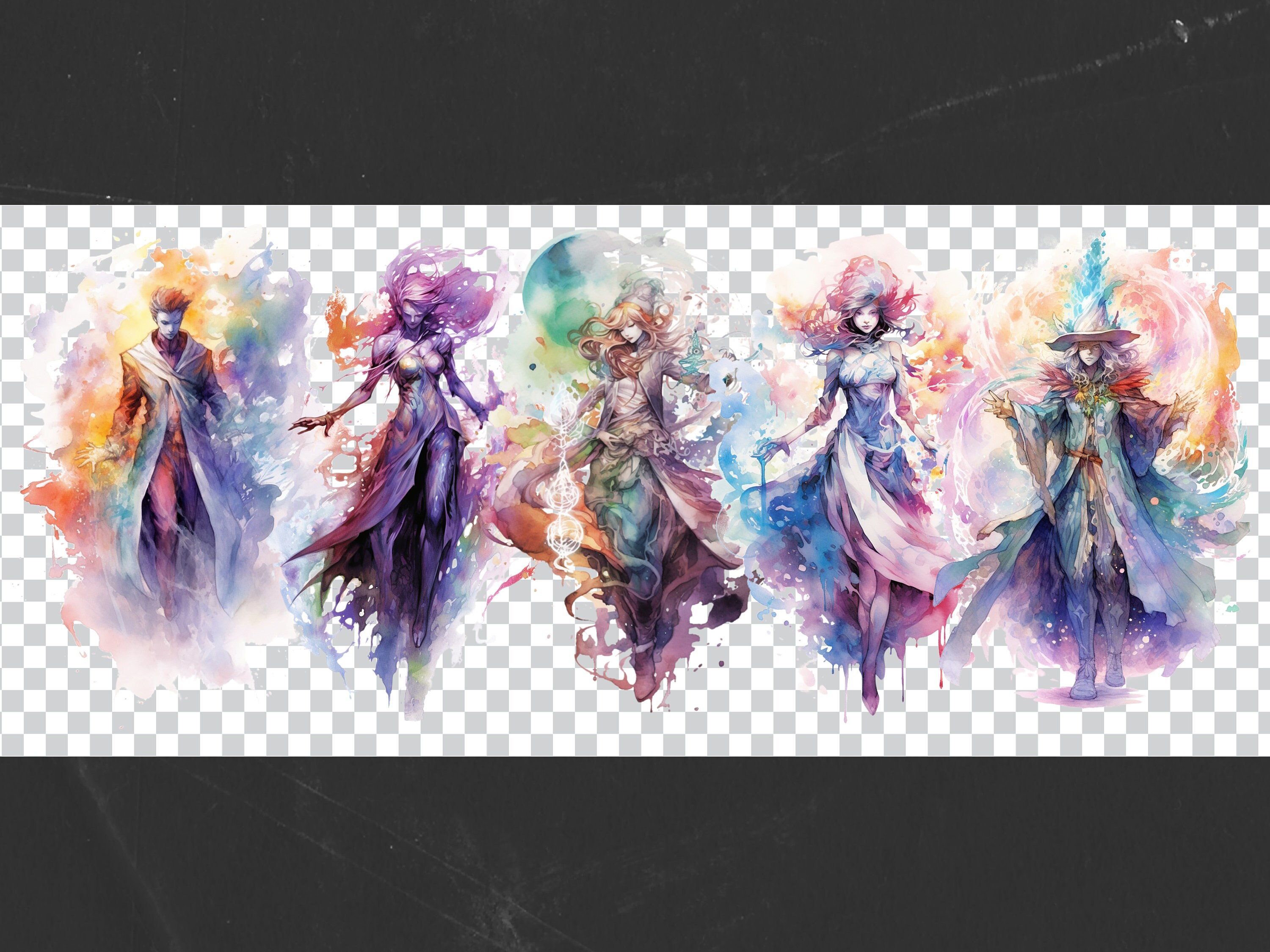 Watercolor Wizard Clipart, Wizard PNG, Fantasy Wizard Clip Art, Water ...