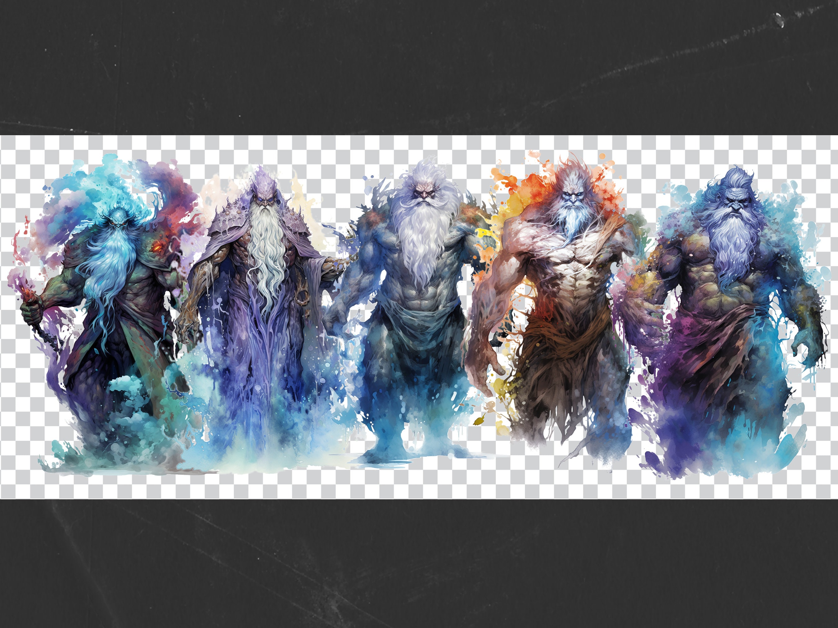 Watercolor Giants Clipart Water Colour Giant Troll PNG - Etsy