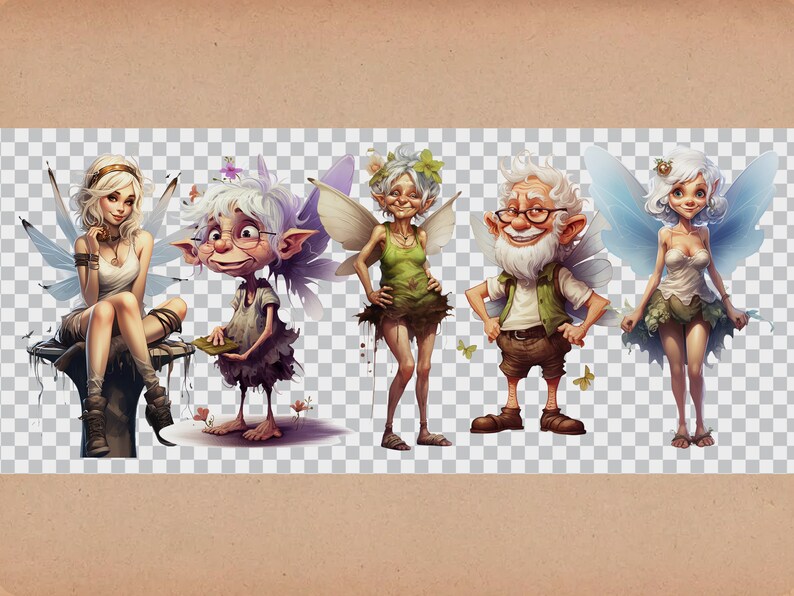 Funny Cartoon Fairy Clipart Cute Fairies PNG Pack Baby Fairy - Etsy